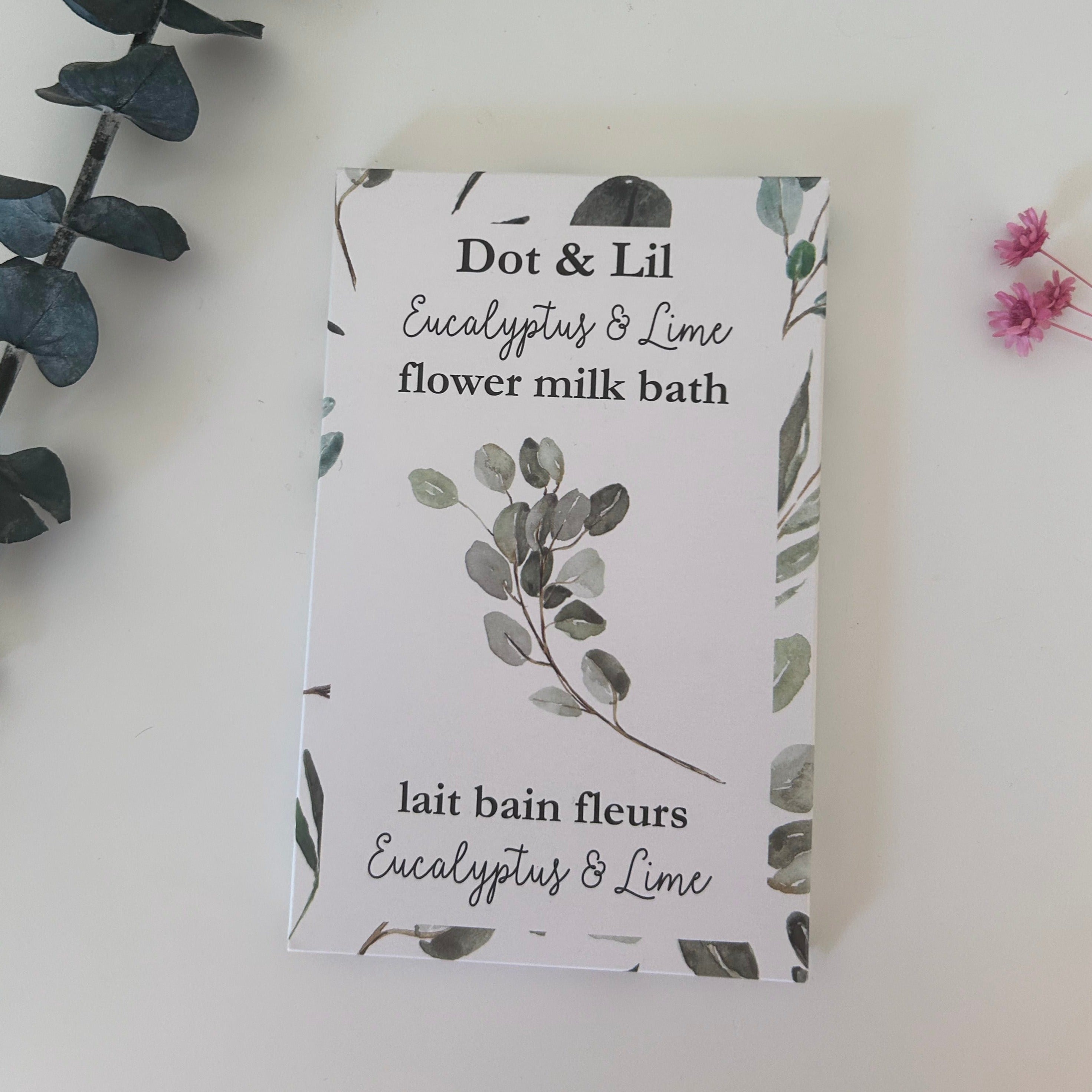 Eucalyptus & Lime bath milk sachet – Dot & Lil Wholesale